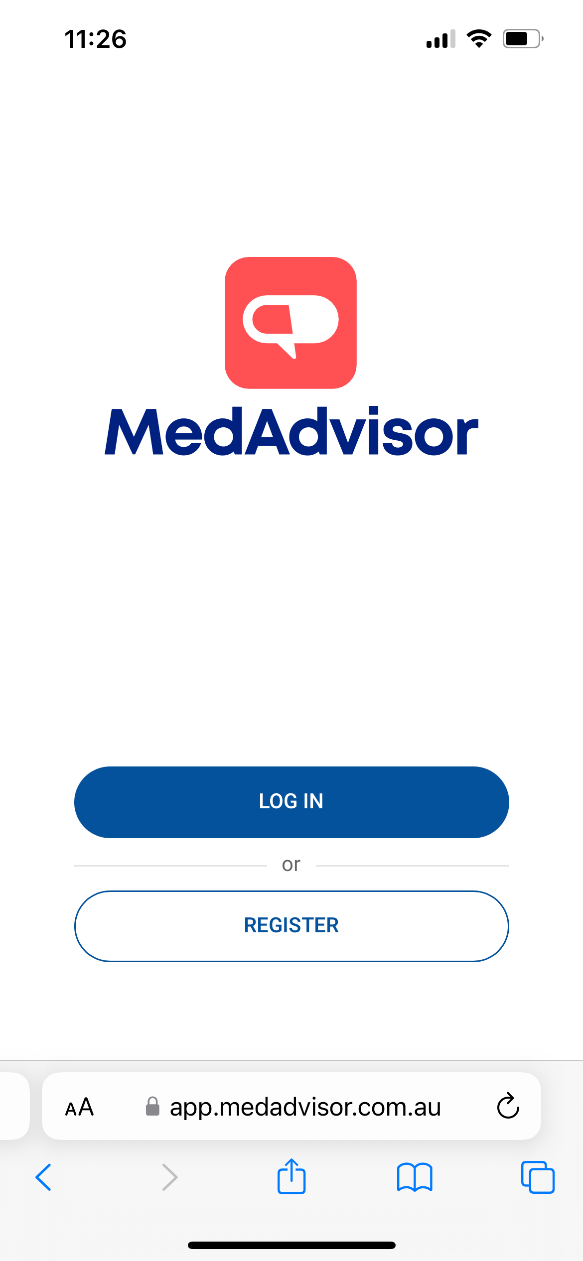 How do I log in to MedAdvisor on my iPhone without downloading the app ...