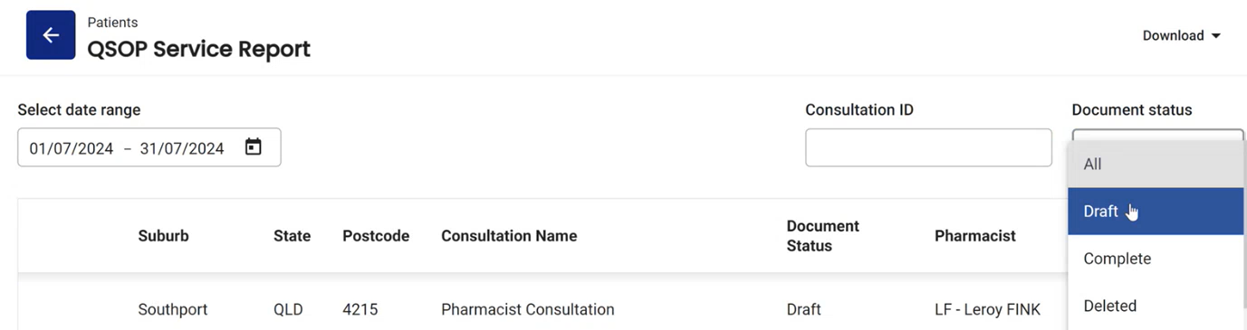 QSOP Service Report – MedAdvisor
