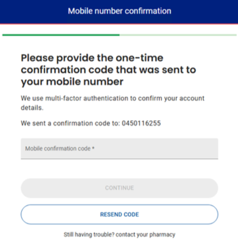 MedAdvisor App - Mobile number confirmation – MedAdvisor